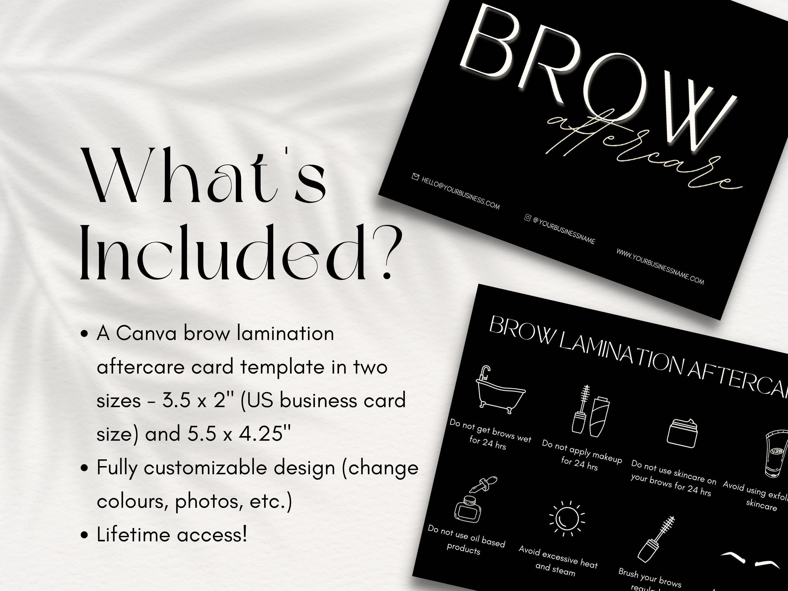 Brow Lamination | Aftercare Cards | Eye Brows | Branding Kit ...