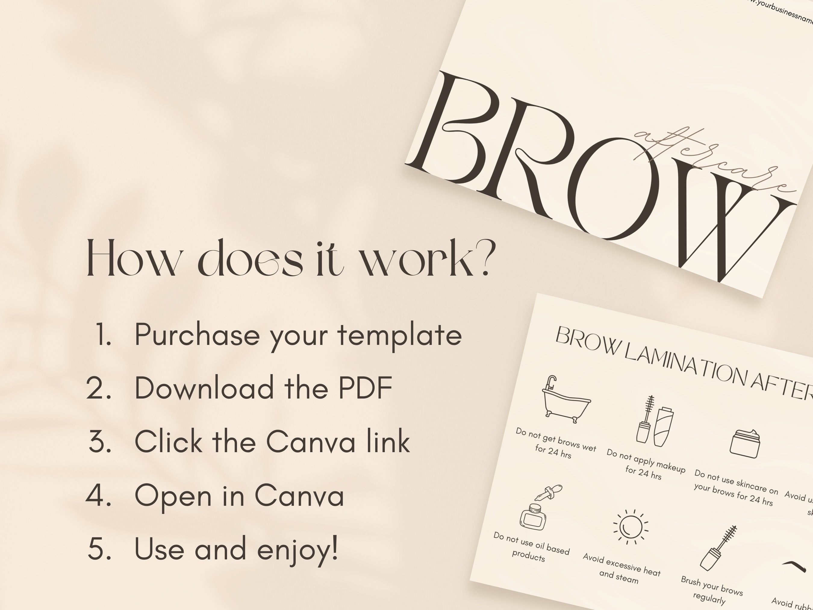 Brow Lamination | Aftercare Cards | Eye Brows | Branding Kit ...