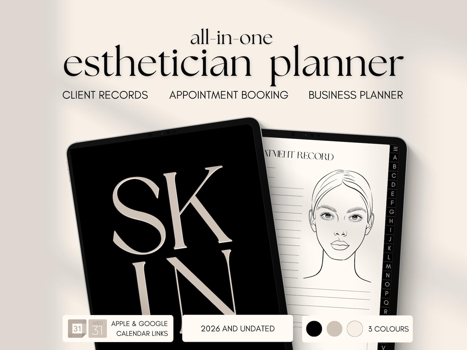 Esthetician Planner | Client Record Book | Client Tracker | Treatment ...