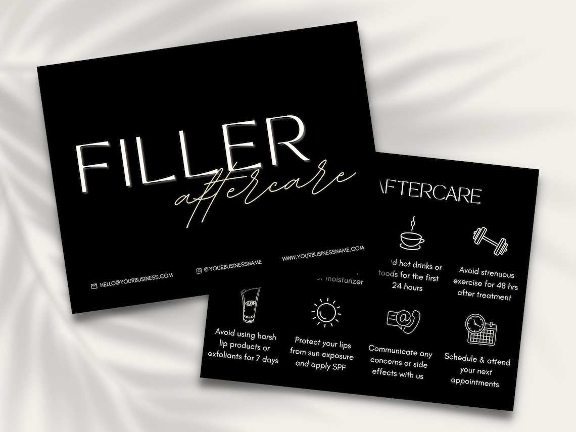 Dermal Filler Aftercare Cards Lip Filler Esthetician Template Skincare ...