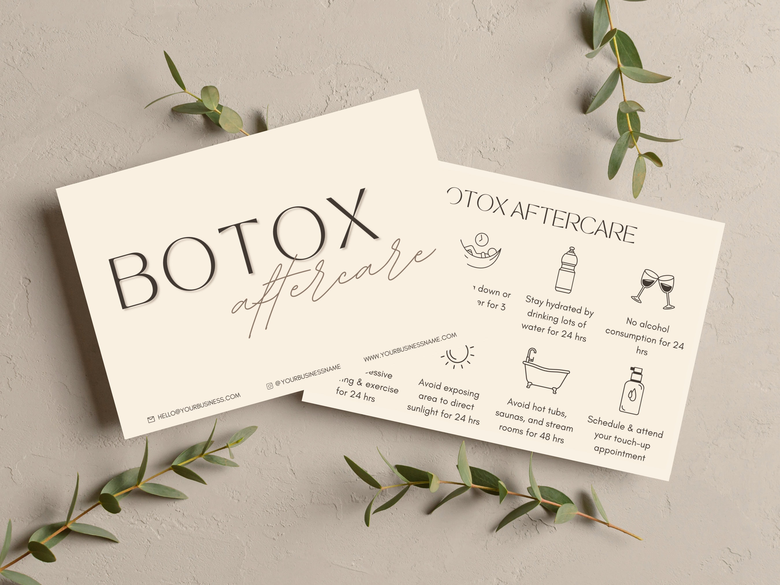 Botox Aftercare Cards Esthetician Template Skincare Template Care Card ...