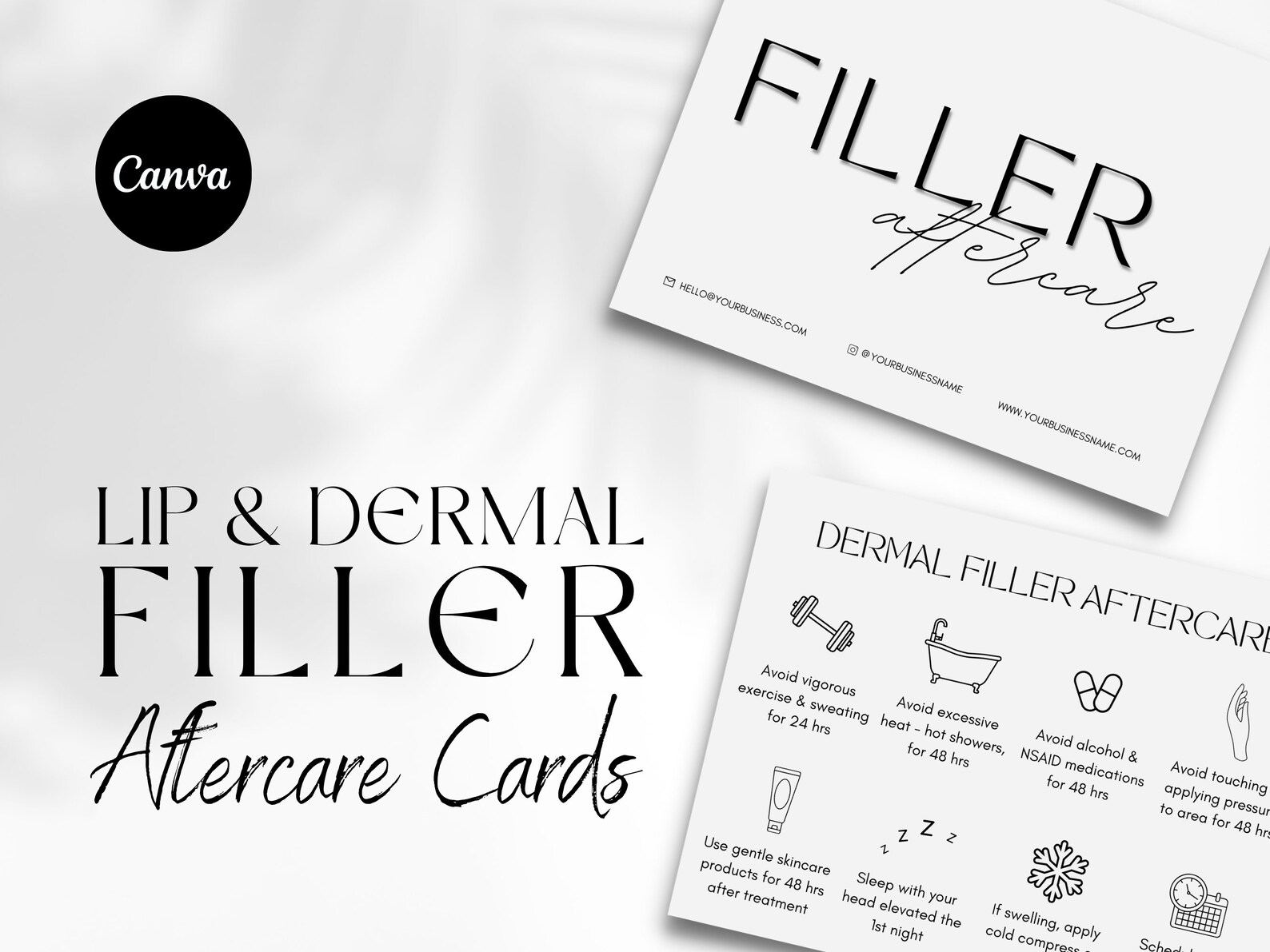 Dermal Filler Aftercare Cards Lip Filler Esthetician Template Skincare ...