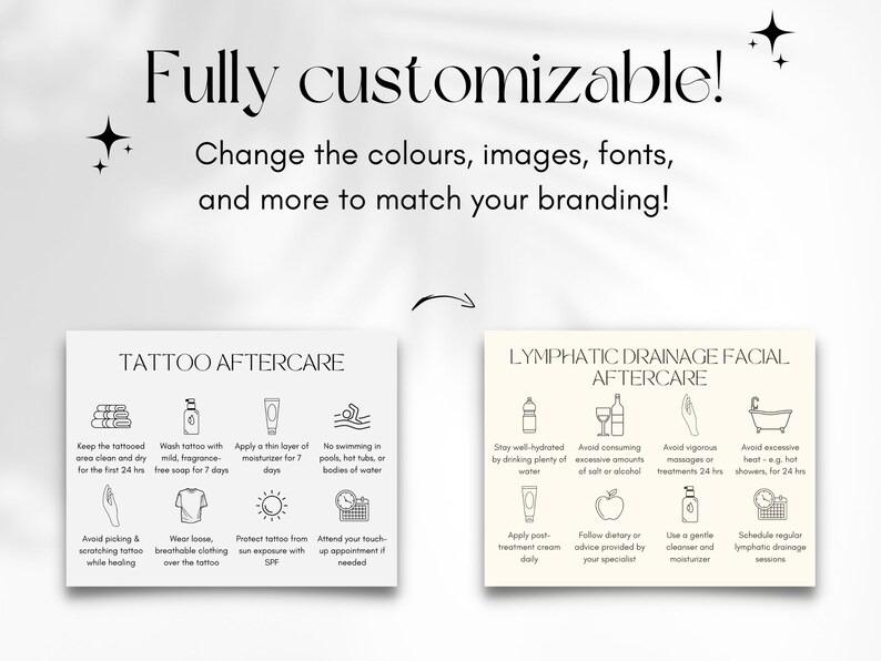 Tattoo Aftercare Tattoo Artist Care Instructions Aftercare Cards ...