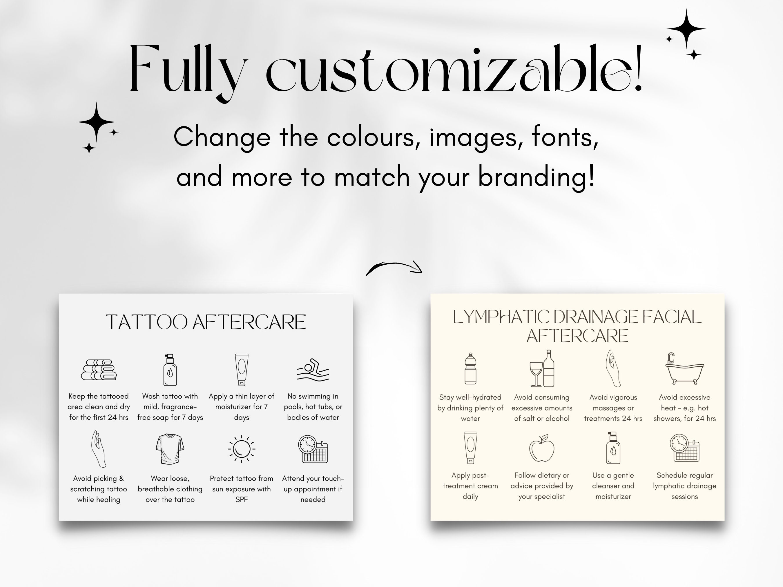 Tattoo Aftercare Tattoo Artist Care Instructions Aftercare Cards ...