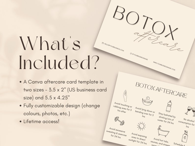 Botox Aftercare Cards Esthetician Template Skincare Template Care Card ...