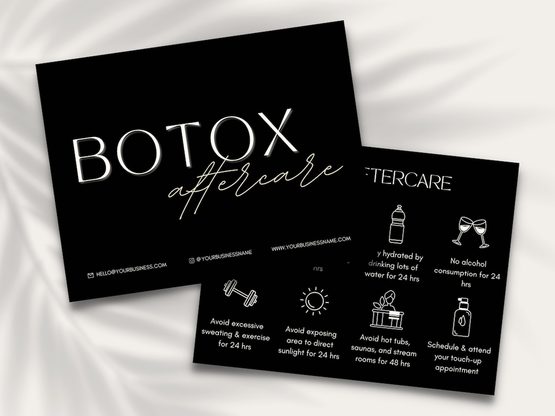 Botox Aftercare Cards Esthetician Template Skincare Template Care Card ...