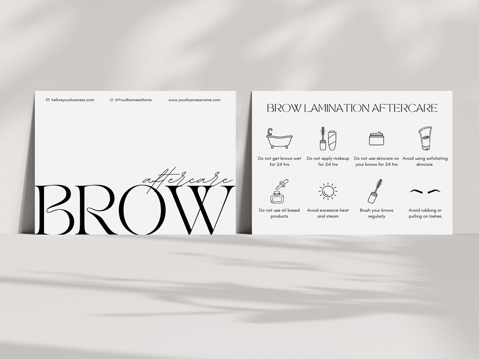 Brow Lamination | Aftercare Cards | Eye Brows | Branding Kit ...