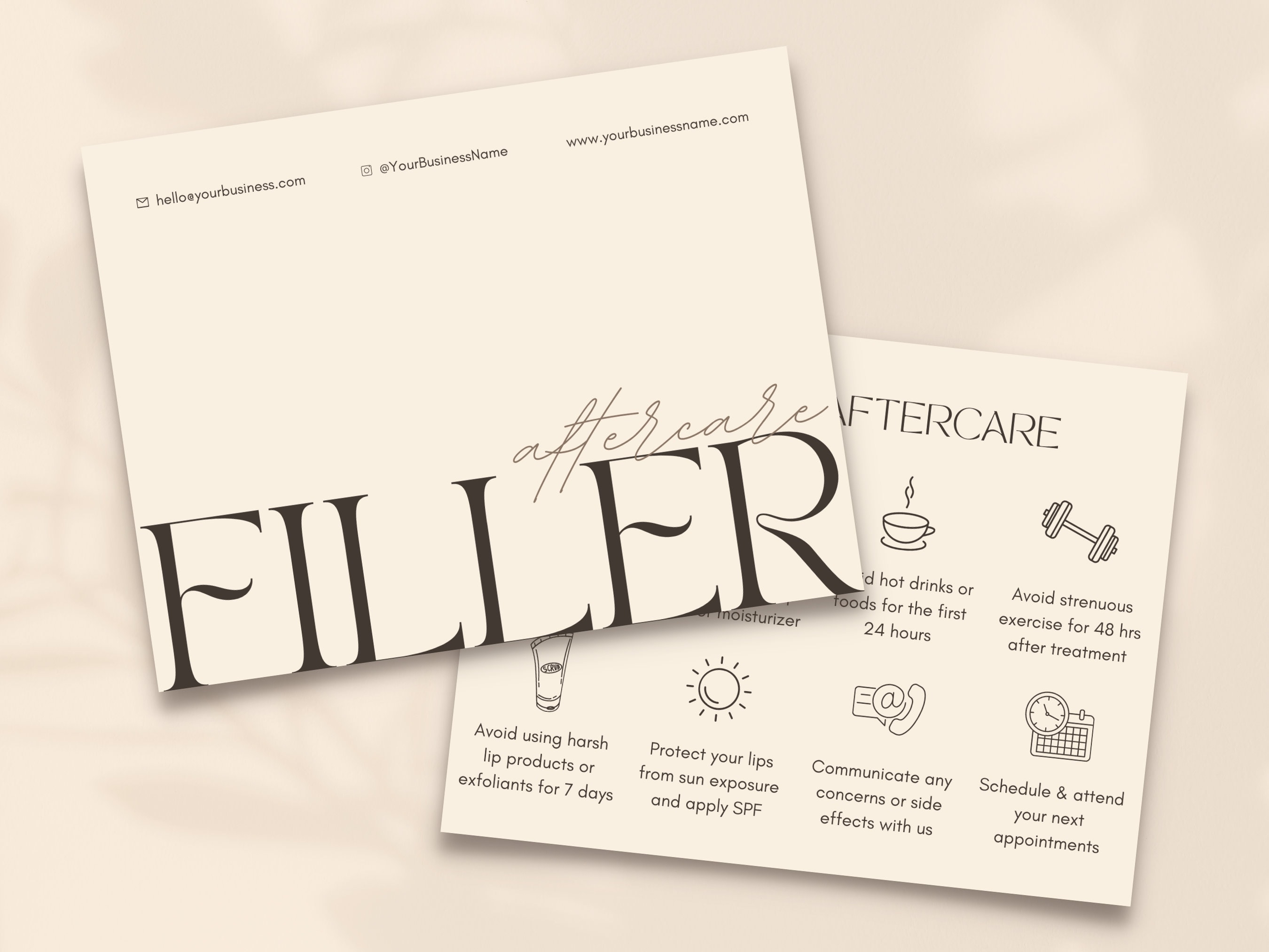 Dermal Filler Aftercare Cards Lip Filler Esthetician Template Skincare ...