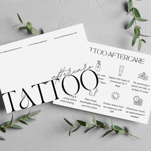 Tattoo Aftercare | Tattoo Artist | Care Instructions | Aftercare Cards ...