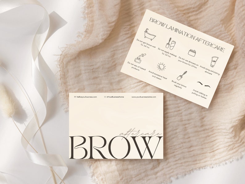 Brow Lamination | Aftercare Cards | Eye Brows | Branding Kit ...