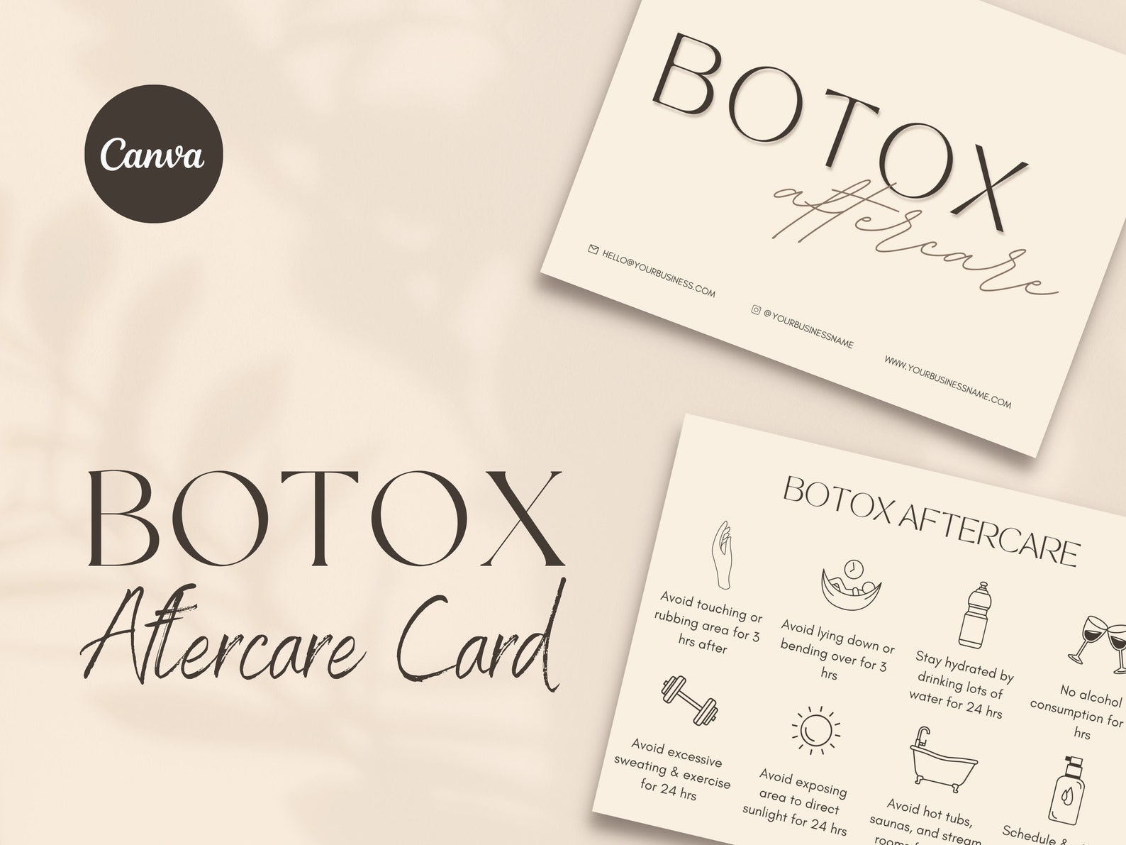 Botox Aftercare Cards Esthetician Template Skincare Template Care Card ...
