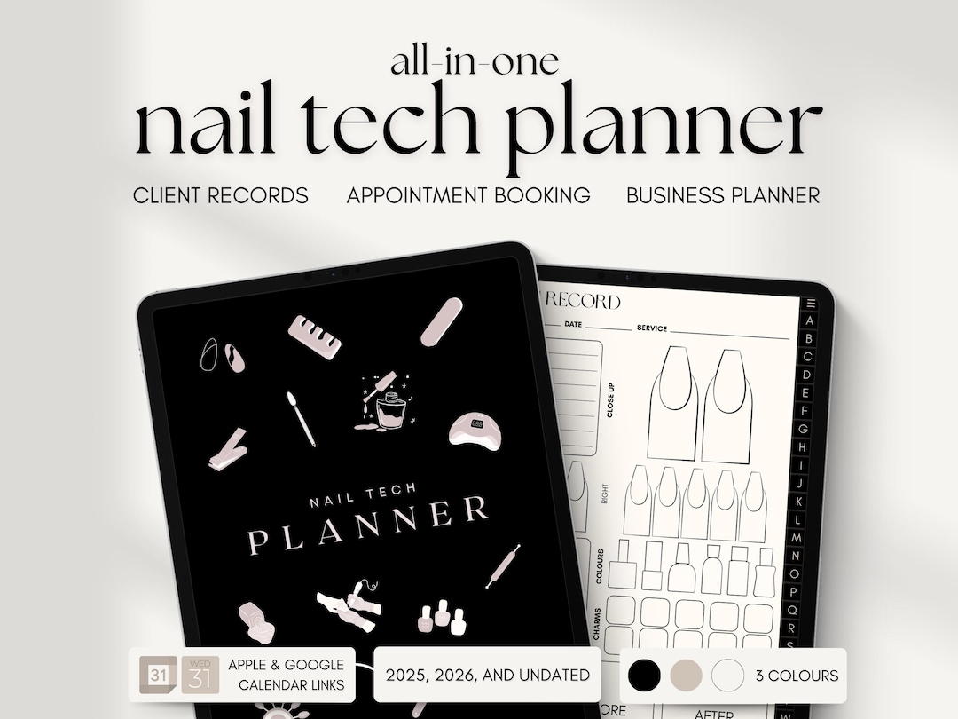 Nail Salon Appointment Book | Nail Art Template | Client Record Book ...
