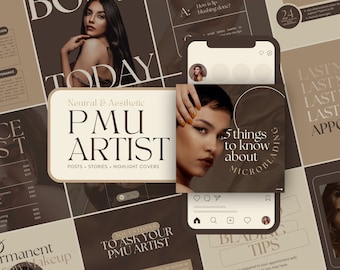 Permanent Makeup Artist PMU Bundle Branding Kit Instagram Stories ...