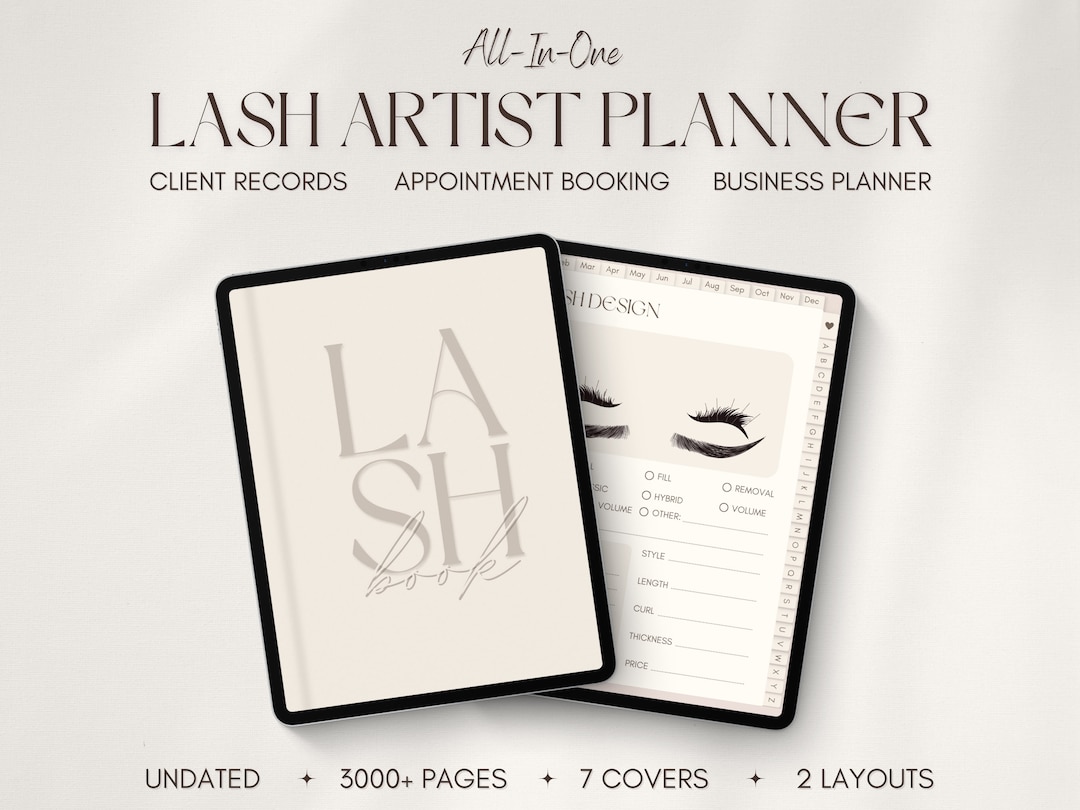 Lash Tech Client Record Book Appointment Calendar Business Planner ...