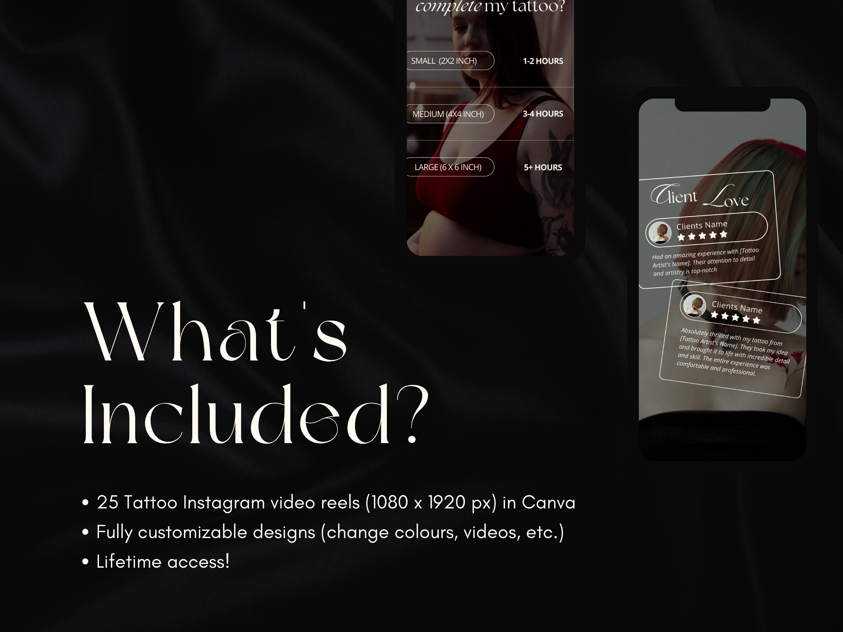 Tattoo Artist Tattoo Instagram Reels Bundle Social Media Marketing