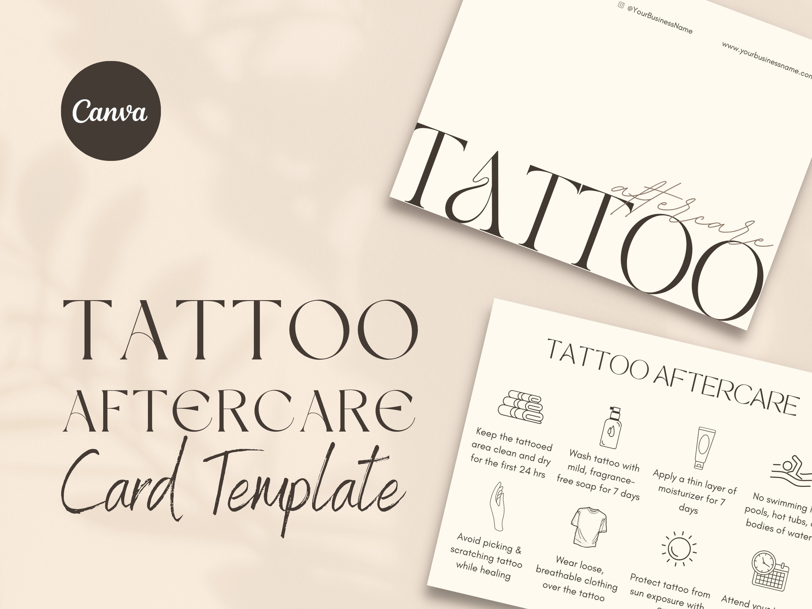 Tattoo Aftercare Tattoo Artist Care Instructions Aftercare Cards ...