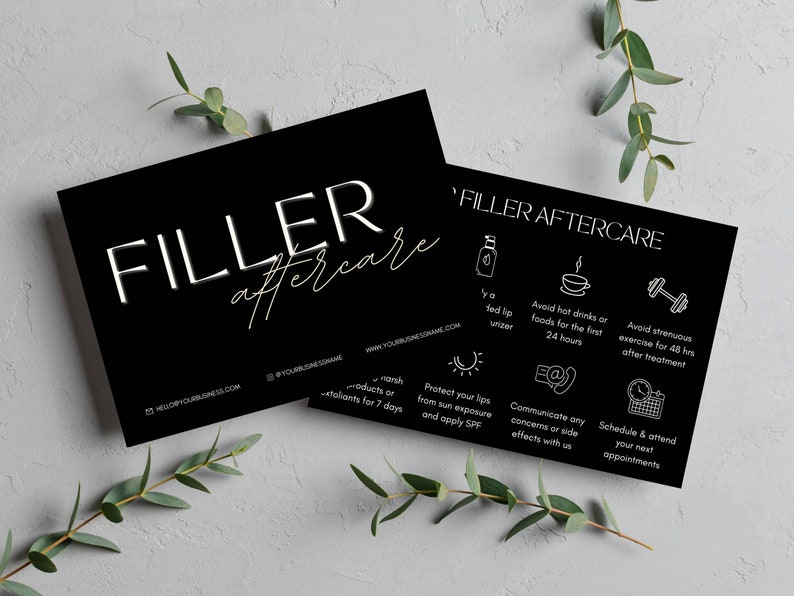 Dermal Filler Aftercare Cards Lip Filler Esthetician Template Skincare ...