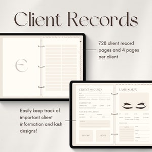 Lash Tech Client Record Book Appointment Calendar Business Planner ...