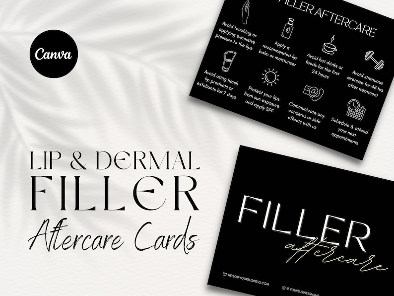 Dermal Filler Aftercare Cards | Lip Filler | Esthetician Template ...