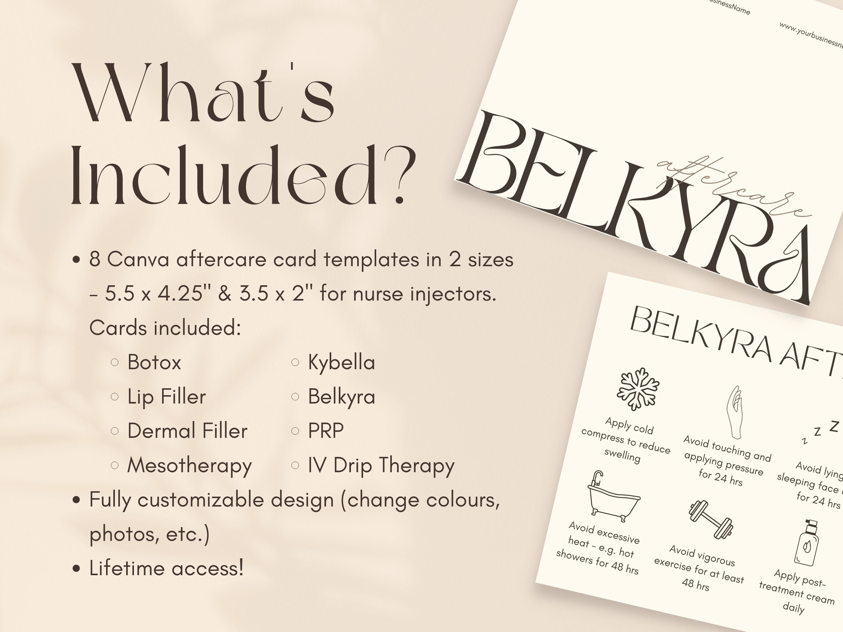 Canva Aftercare Cards Nurse Injector Esthetician Skincare Template Care ...