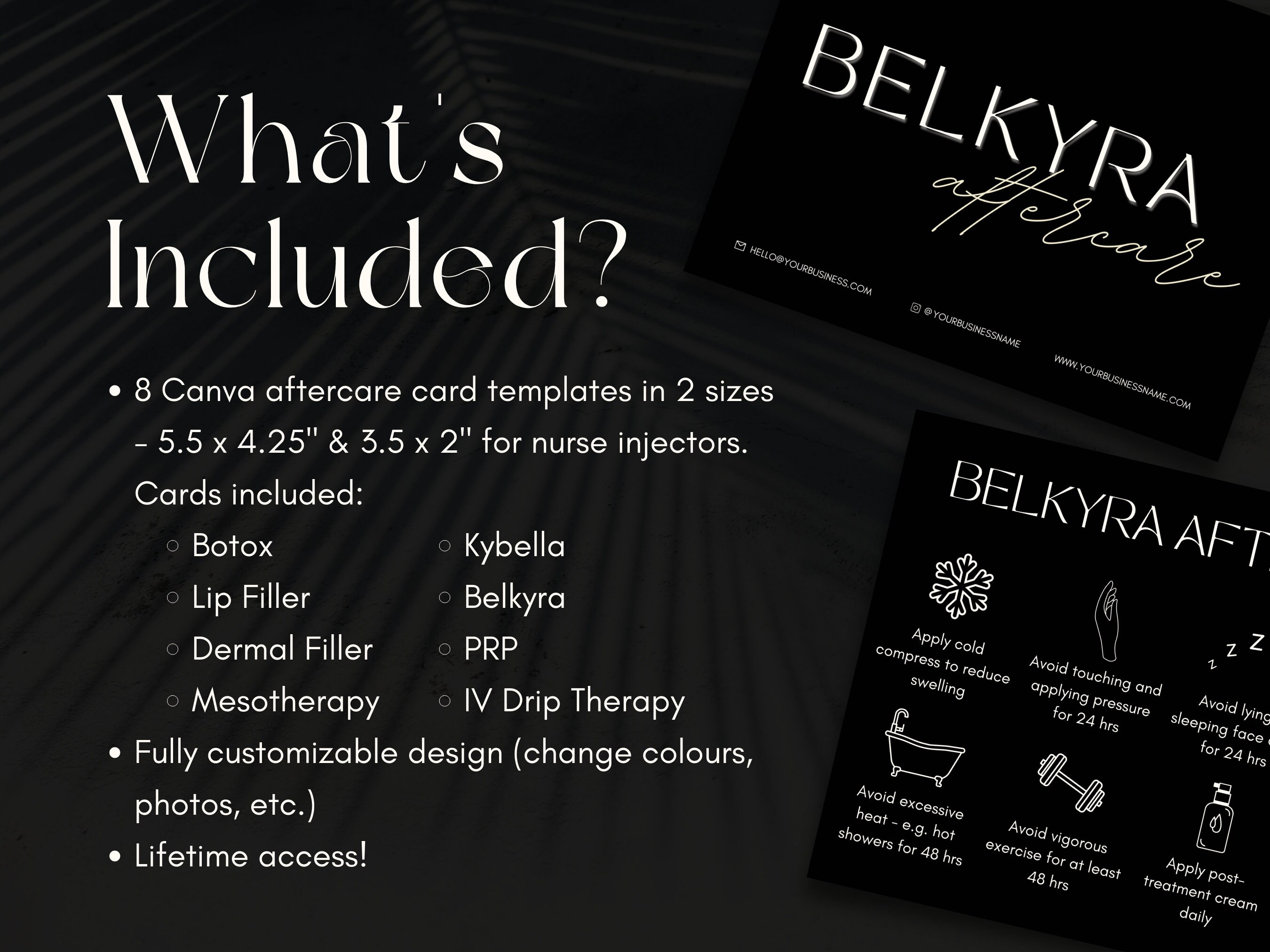 Canva Aftercare Cards Nurse Injector Esthetician Skincare Template Care ...