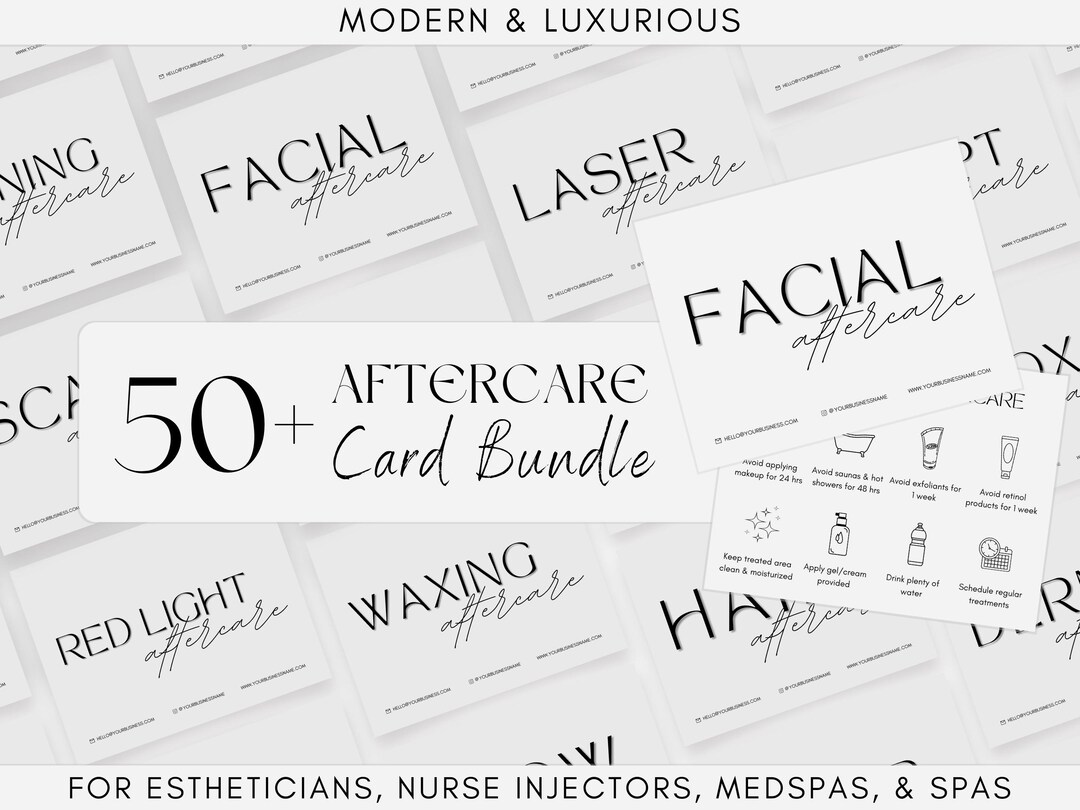Aftercare Cards | Skincare Template | Esthetician Template | Aftercare ...