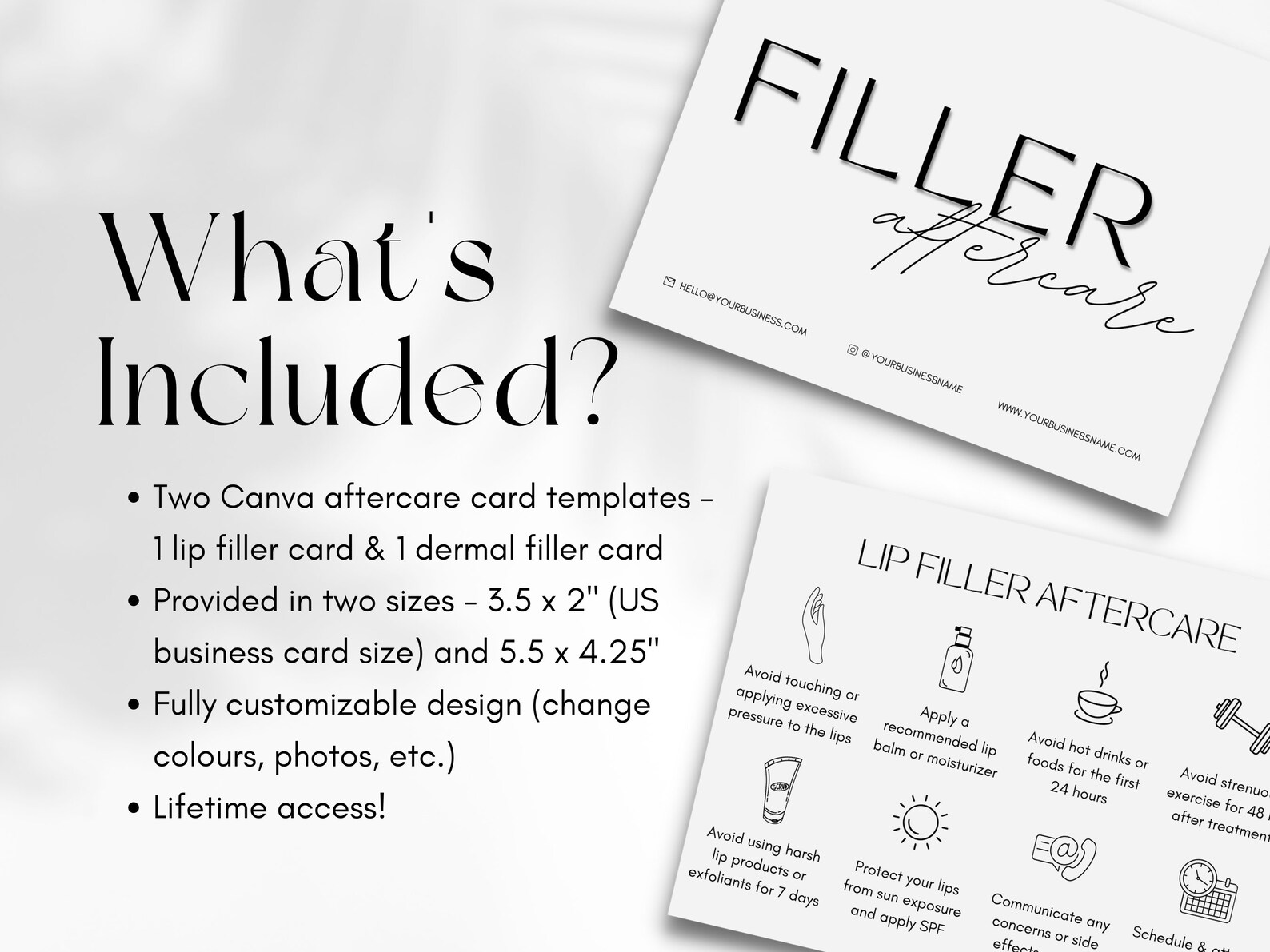Dermal Filler Aftercare Cards Lip Filler Esthetician Template Skincare ...
