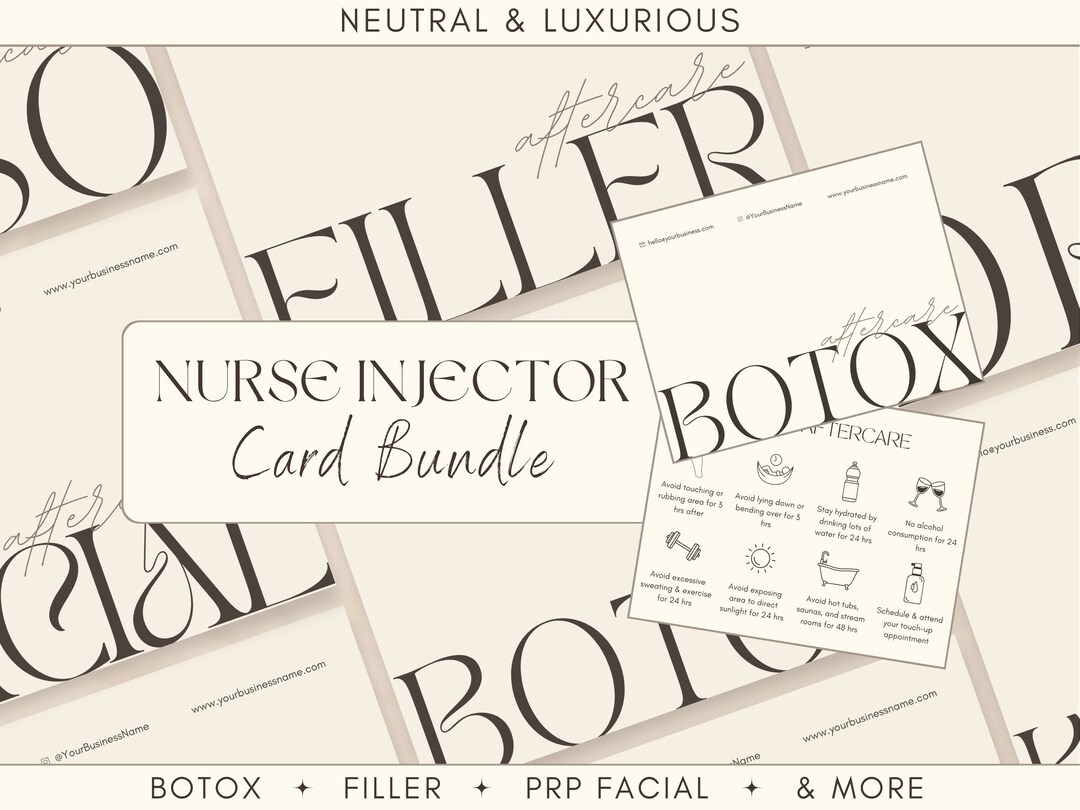 Canva Aftercare Cards Nurse Injector Esthetician Skincare Template Care Instructions IV ...