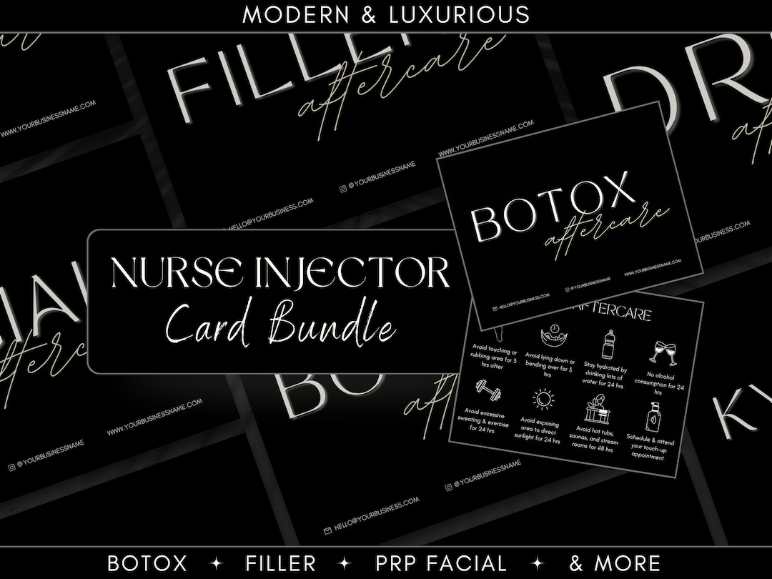 Canva Aftercare Cards Nurse Injector Esthetician Skincare Template Care Instructions IV ...