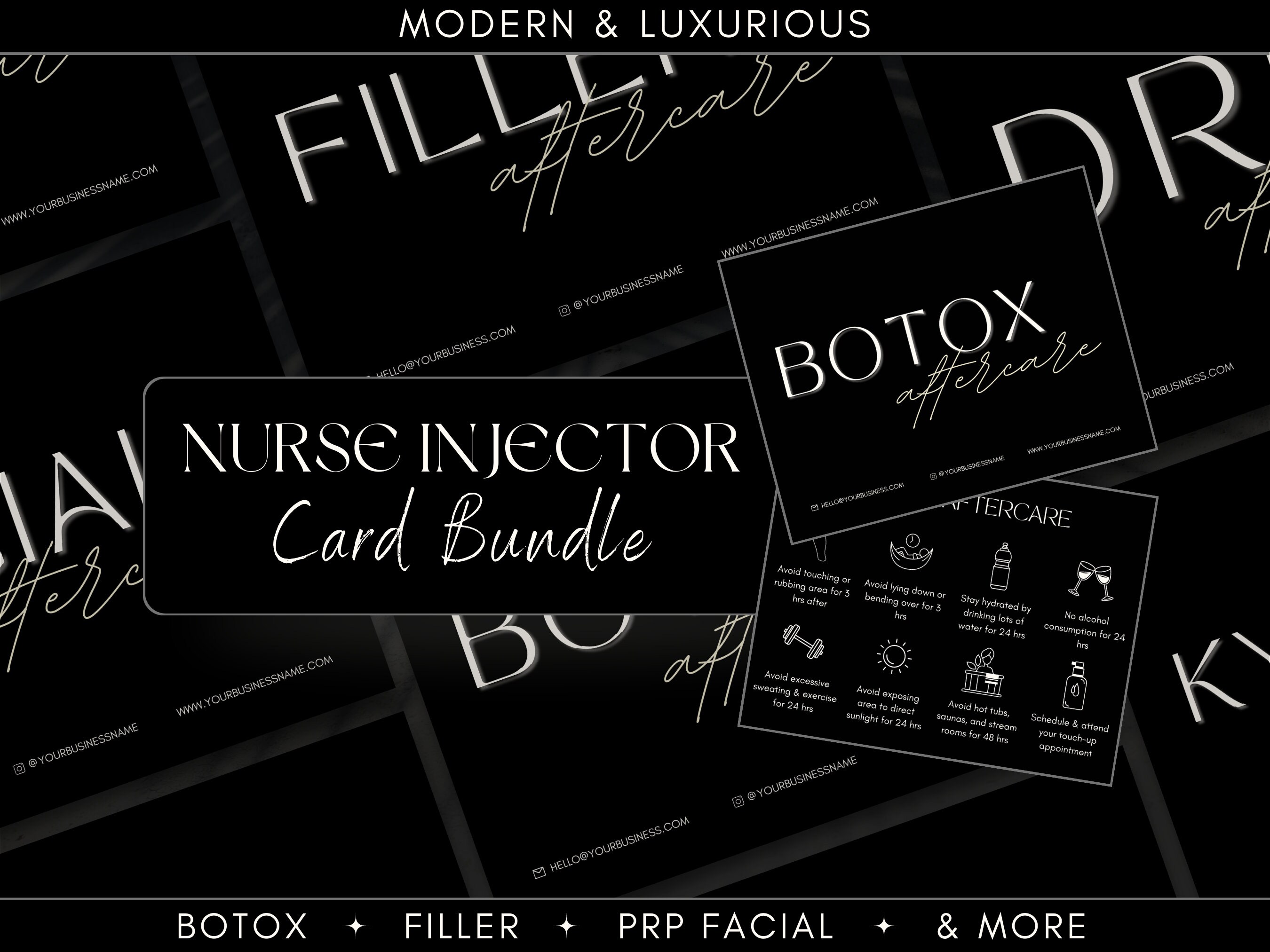 Canva Aftercare Cards Nurse Injector Esthetician Skincare Template Care ...
