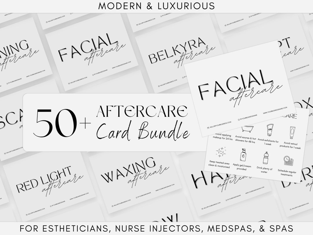 Aftercare Cards Skincare Template Esthetician Template Aftercare ...