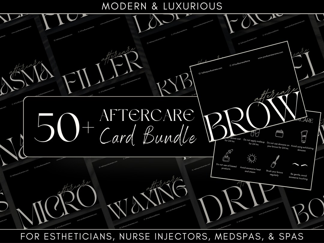 Aftercare Cards Skincare Template Esthetician Template - Etsy