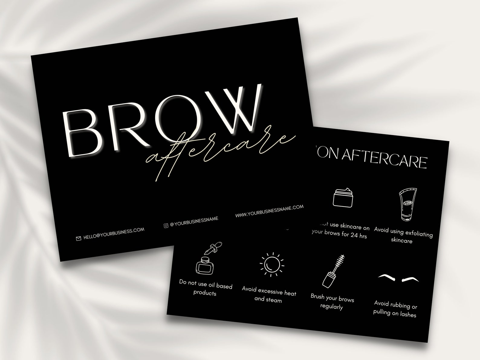 Brow Lamination | Aftercare Cards | Eye Brows | Branding Kit ...