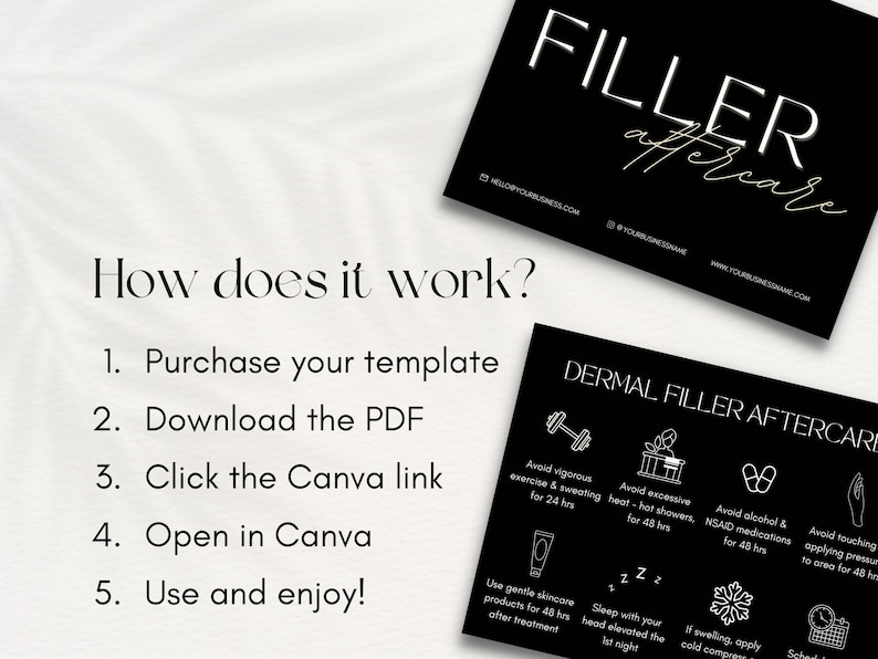 Dermal Filler Aftercare Cards | Lip Filler | Esthetician Template ...