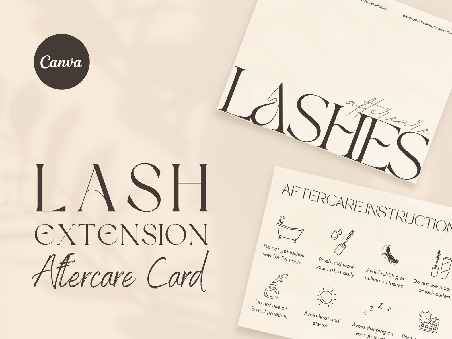 Lash Aftercare Cards | Eyelash Extension | Lash Tech | Esthetician ...