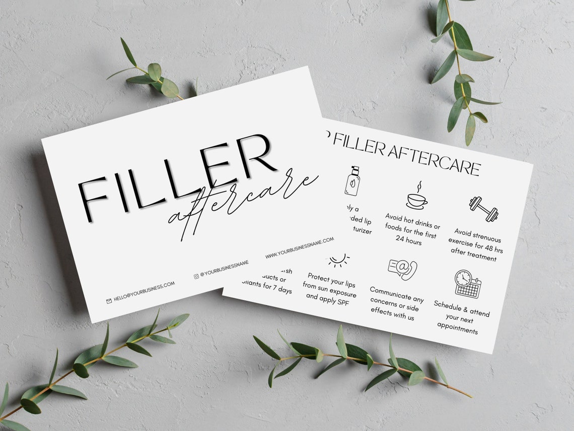 Dermal Filler Aftercare Cards Lip Filler Esthetician - Etsy