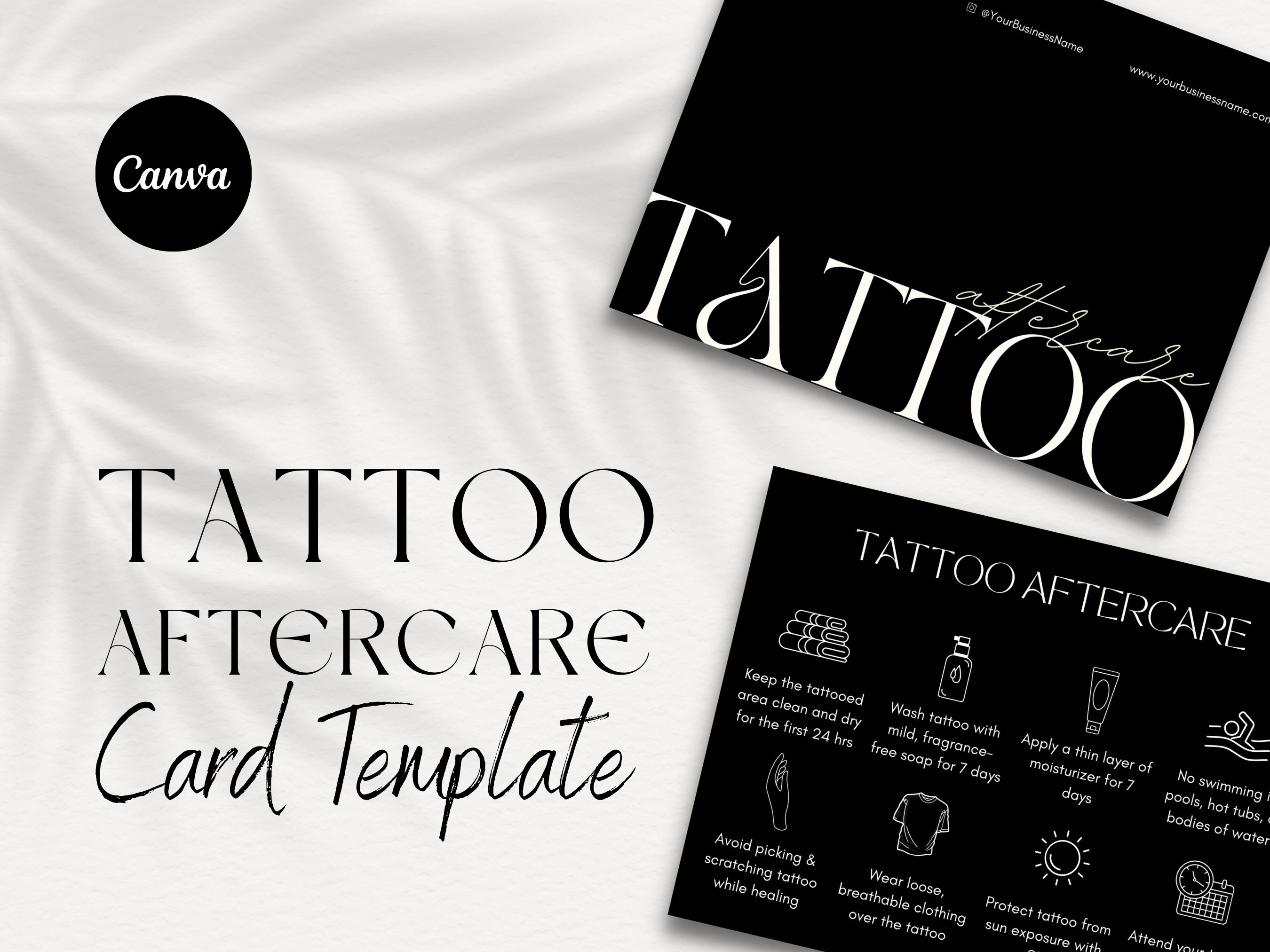 Tattoo Aftercare | Tattoo Artist | Care Instructions | Aftercare Cards ...