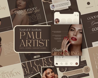 Permanent Makeup Artist PMU Bundle Branding Kit Instagram Stories ...