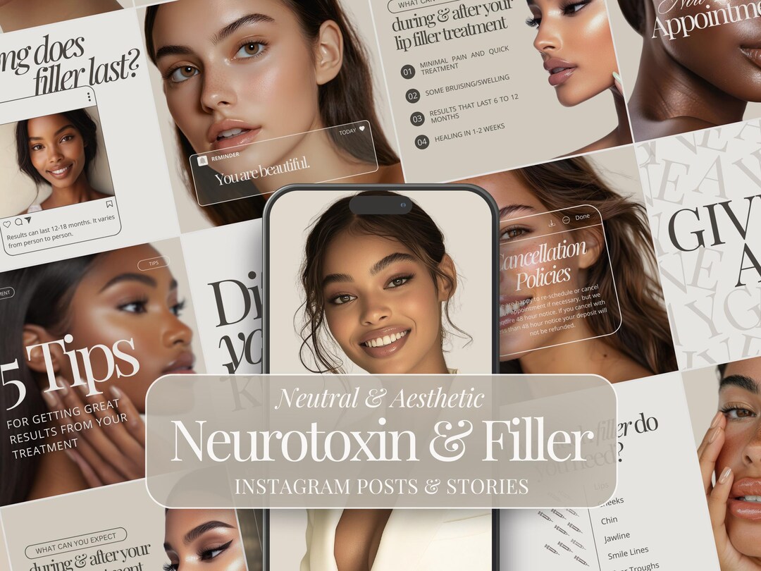 Dermal and Lip Filler & Botulinum Toxin Social Media Bundle, Neurotoxin ...