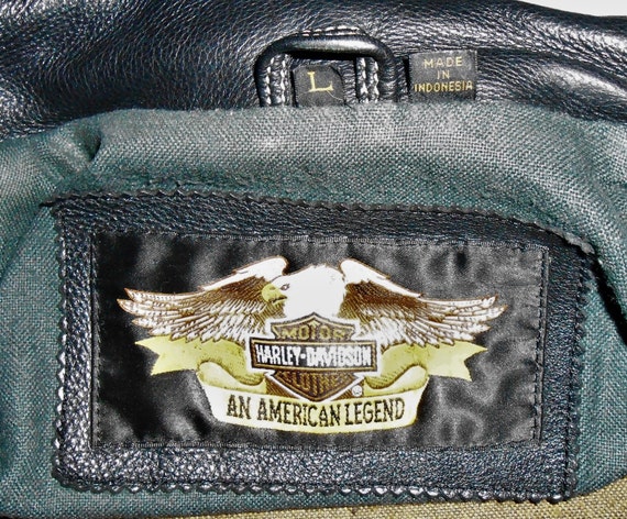 Vintage Harley Davidson Embossed Motorcycle Leather J… - Gem