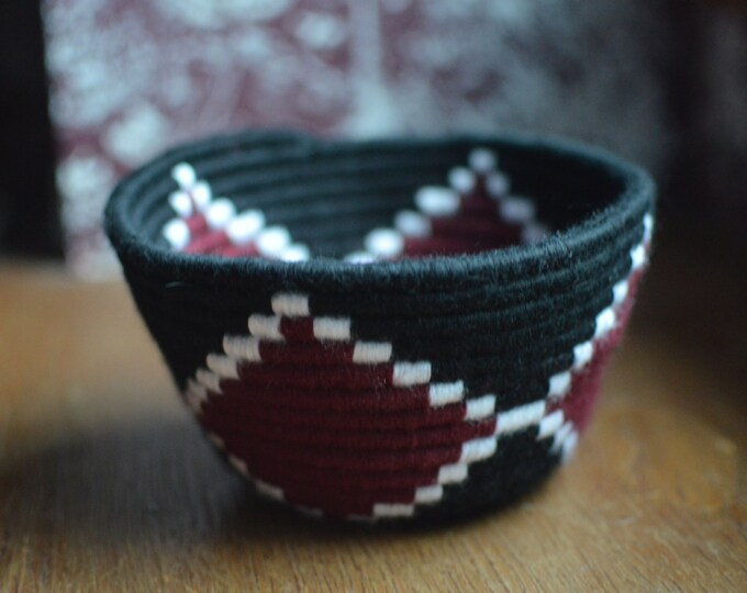 Black White Red Hand-woven Basket - Etsy