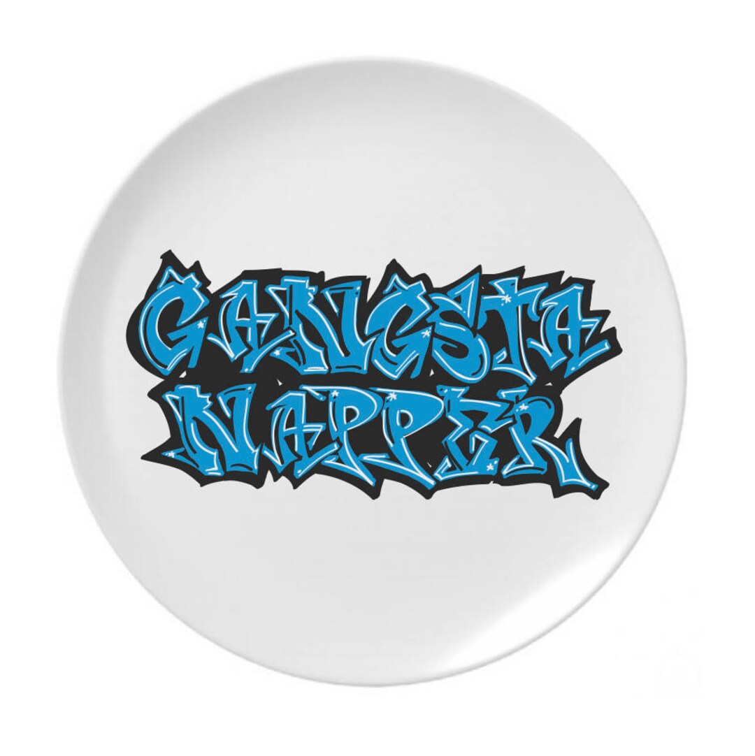 Gangsta Napper Melamine Plate. Kid's Snack Plate. 8 Round. Graffiti ...