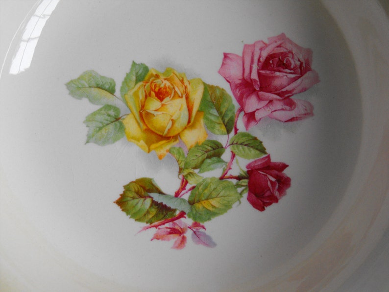 Vintage C.C. Thompson China Bowl With Roses - Etsy