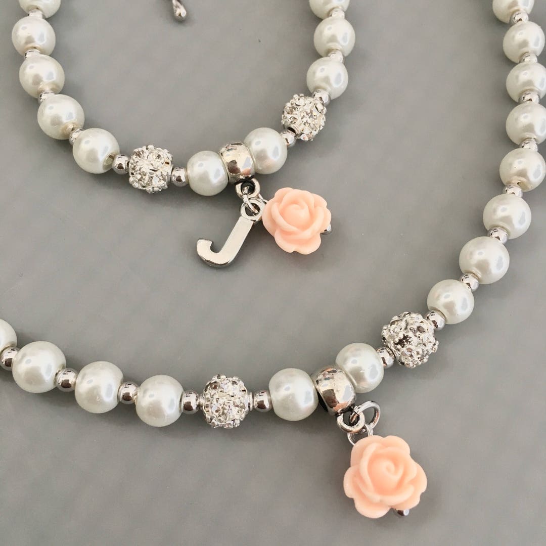 Flower Girl Gift Flower Girl Necklace and Bracelet Set Personalized ...