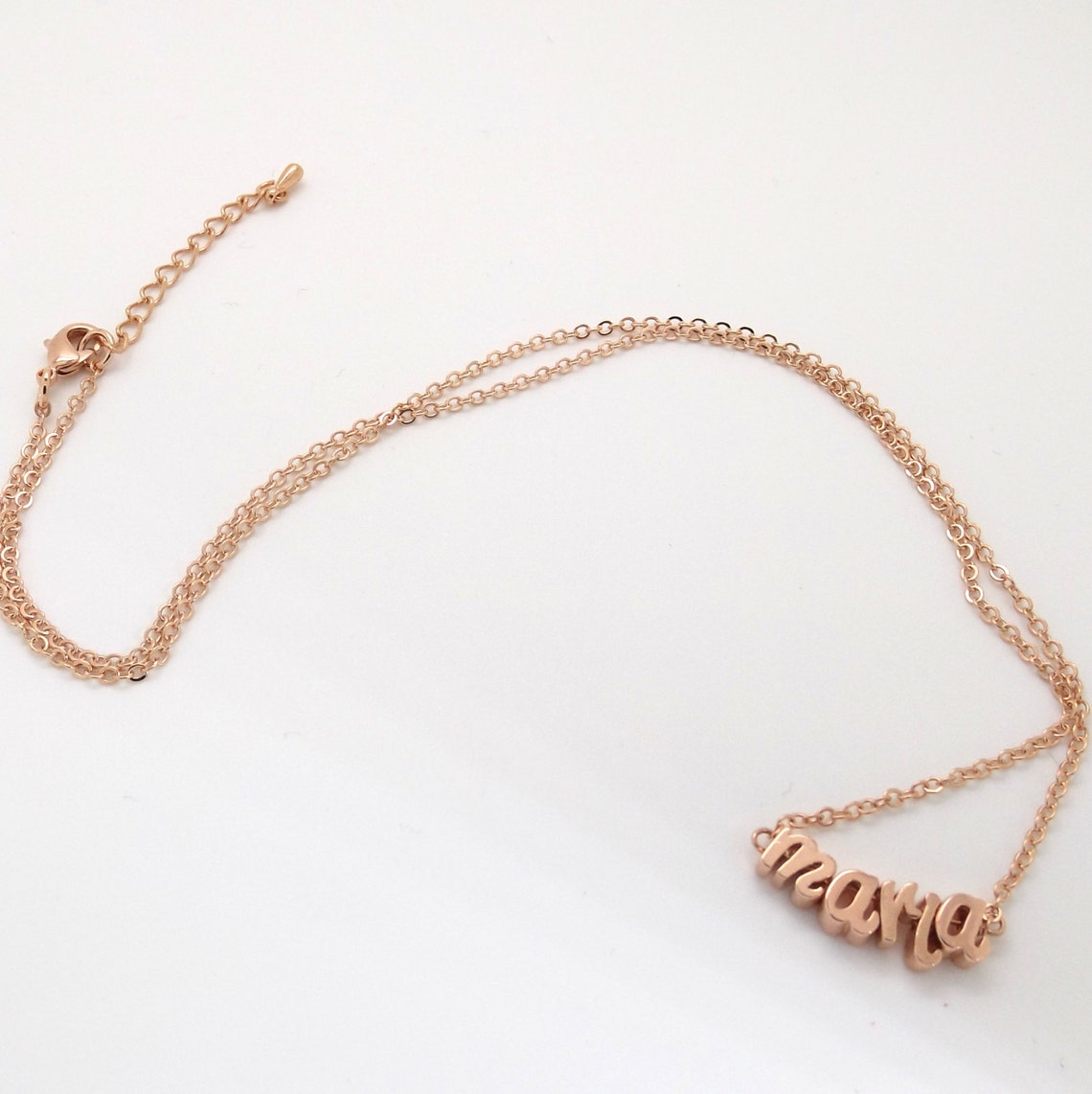 Children's Lowercase Cursive Script Name Necklace Flower | Etsy