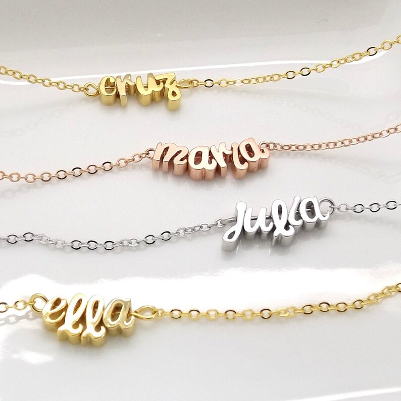 Collana nome personalizzato oro rosa d'argento o 16k oro | Etsy
