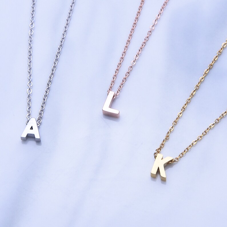 Initial Choker Rose Gold Silver or Gold Dainty Letter Choker | Etsy
