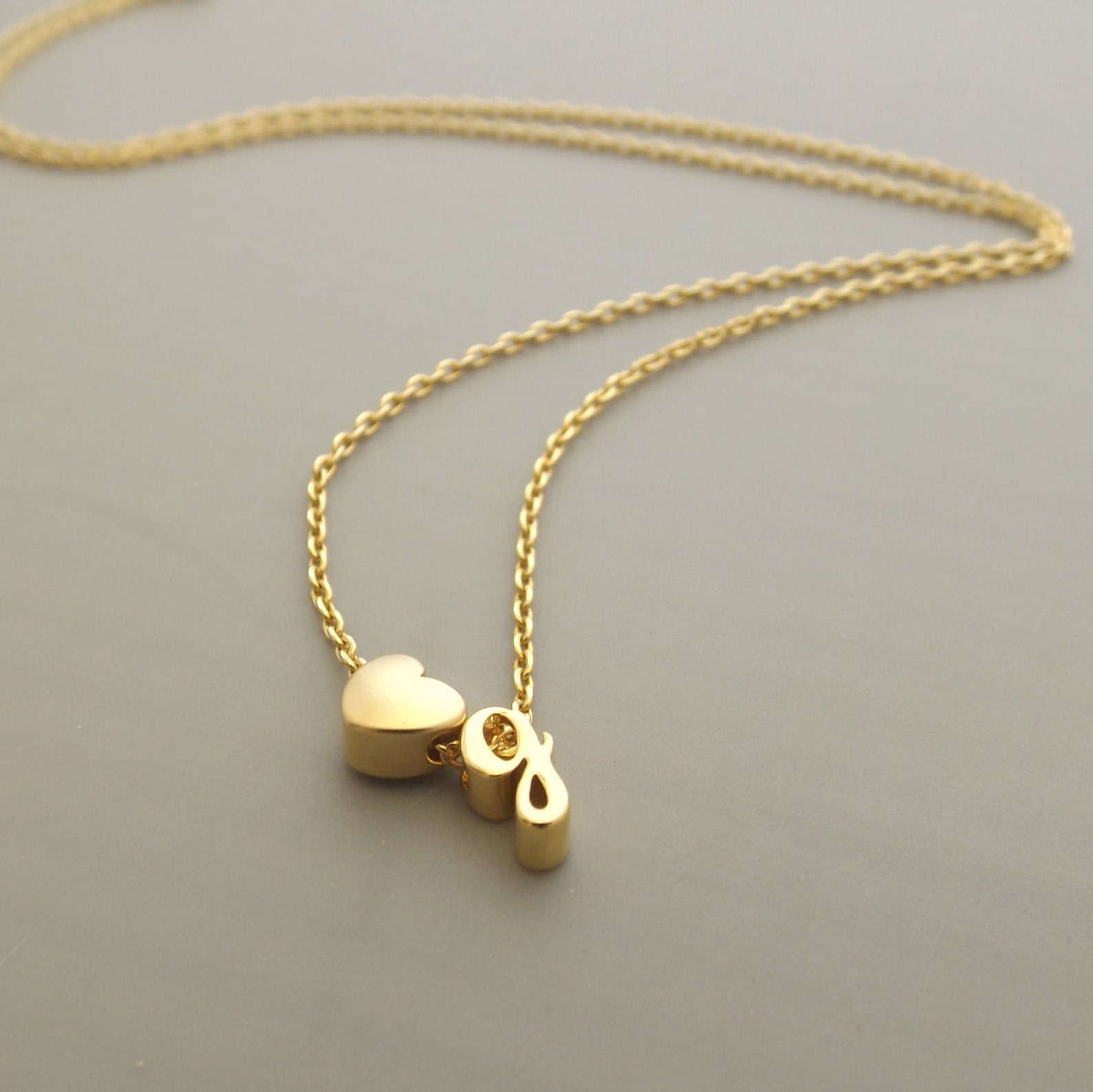 Silver Rose Gold or 16k Gold Plated Initial Necklace - Etsy