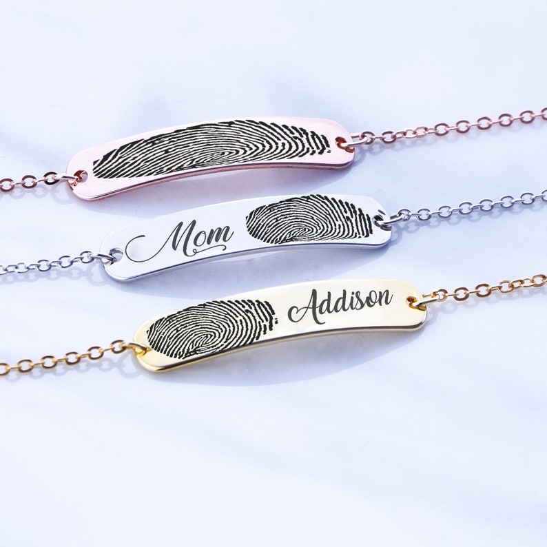 Personalized Fingerprint Bracelet Gifts for Her Finger Print - Etsy
