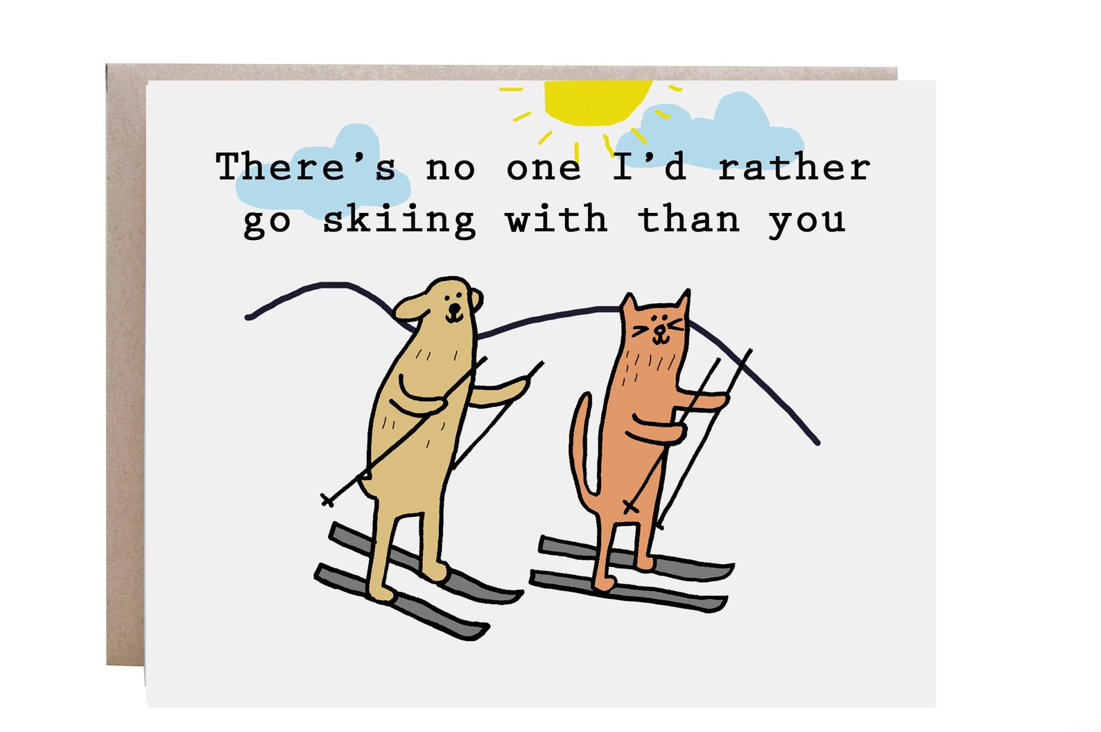 Skiing Card Friend Card Ski Card - Etsy
